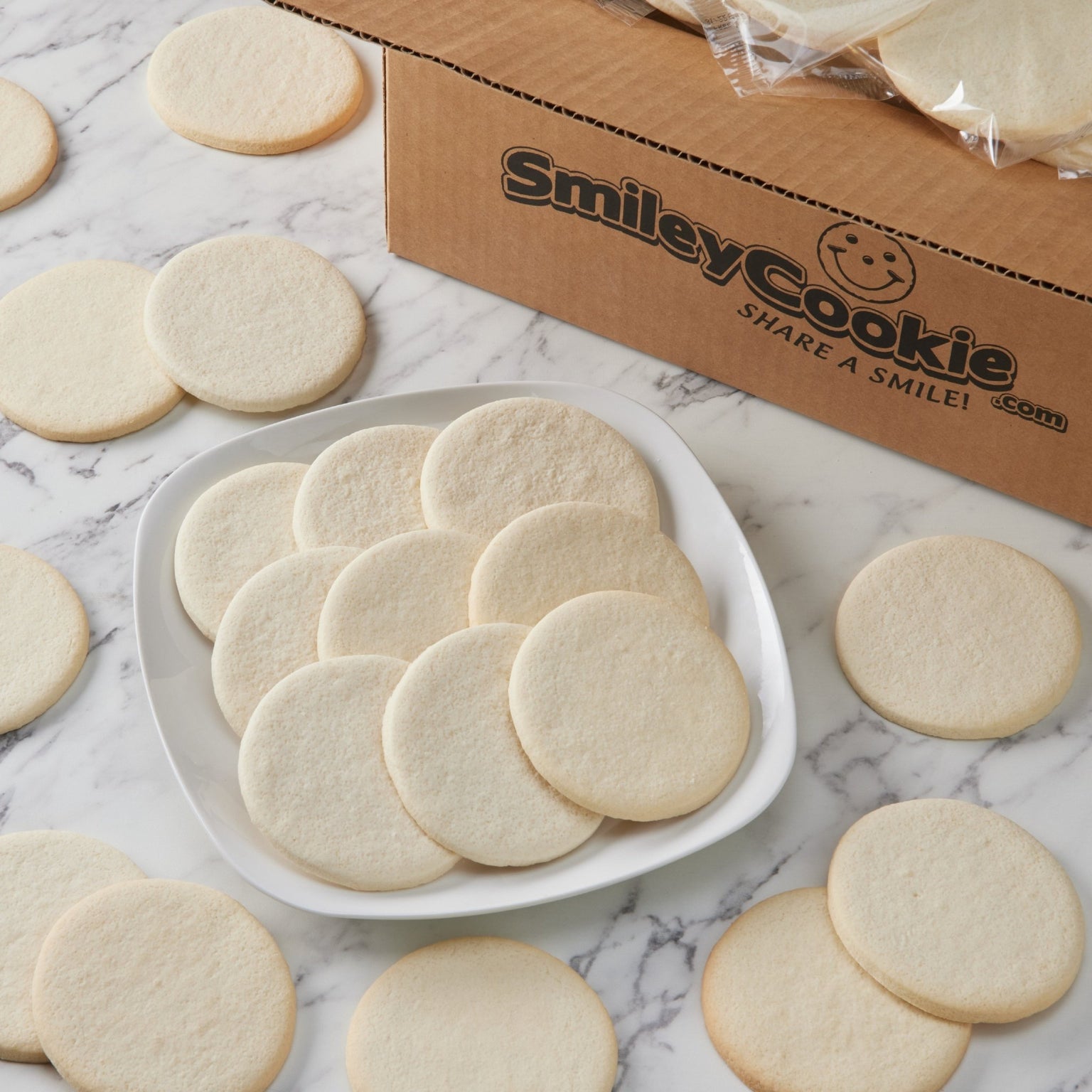 Uniced Individually Wrapped Sugar Cookies — SmileyCookie.com